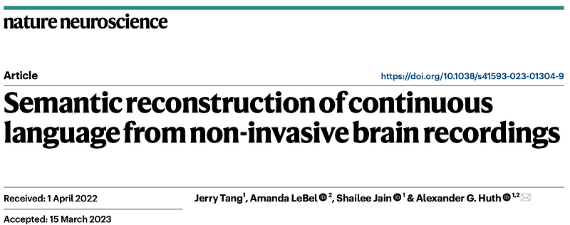 [BCI/논문/리뷰/Nature Neuroscience] Semantic reconstruction of continuous ...
