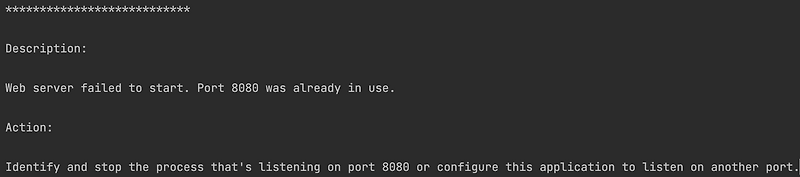 [Mac OS] Port 8080 was already in use 해결하기