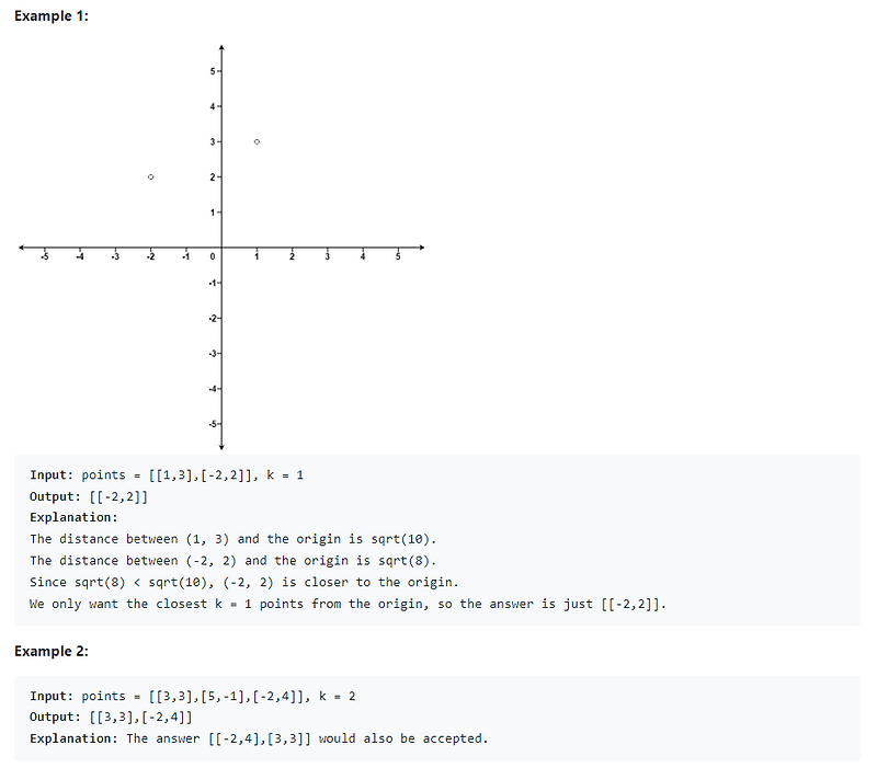 [Medium] 973. K Closest Points to Origin (Facebook / Meta)