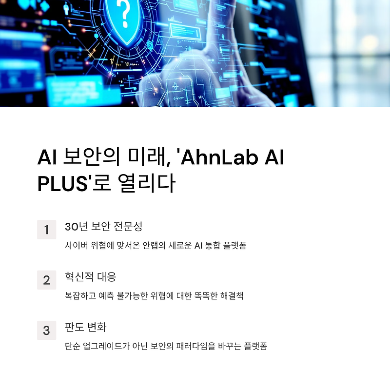AI 보안의 미래, 'AhnLab AI PLUS'로 열리다