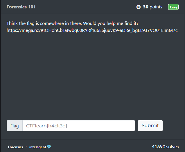 [Forensics] CTFlearn forensics 101 — 민달팽이
