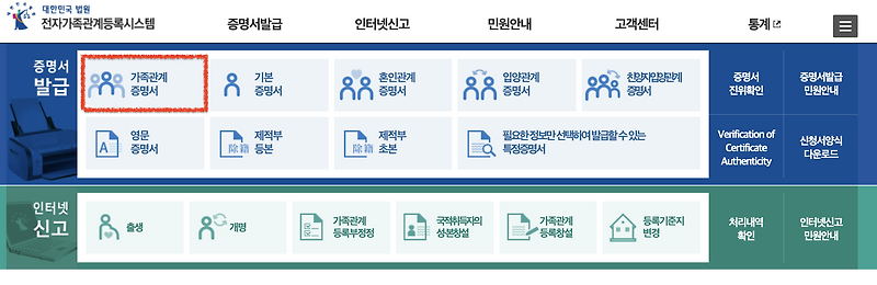 손쉽게 가족관계증명 인터넷 발급받기(정부24가 아닌 대법원!)