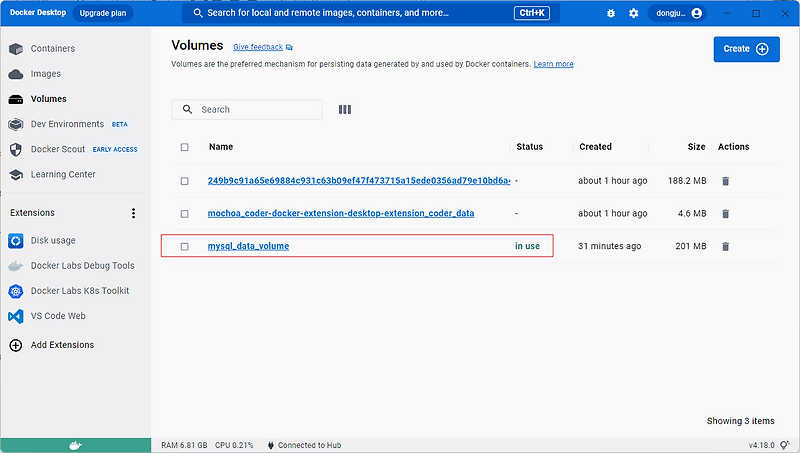 [docker] Container mysql(percona)와 docker volume 연동하기 :: mind