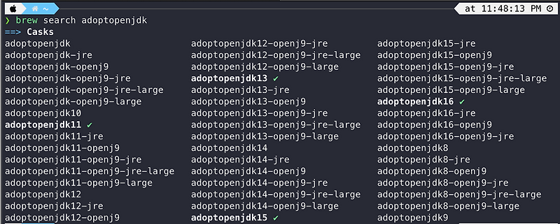[Java] mac 에서 여러개의 버전 설치하기 ( adoptopenjdk, temurin )