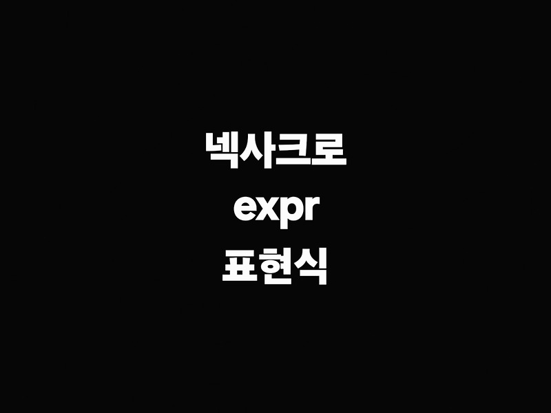 (최신) 넥사크로 Expr 표현식 : 왕초보 따라하기