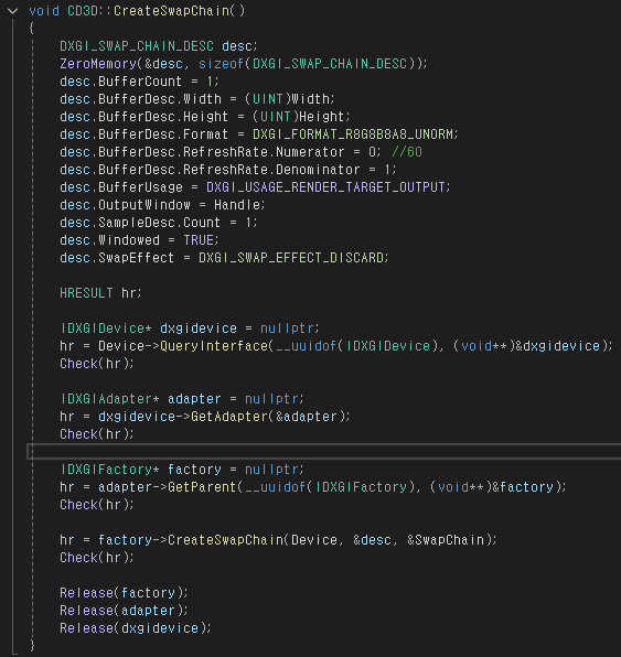 DirectX : SwapChain 구조체, Factory 생성 및 Device 불러오기