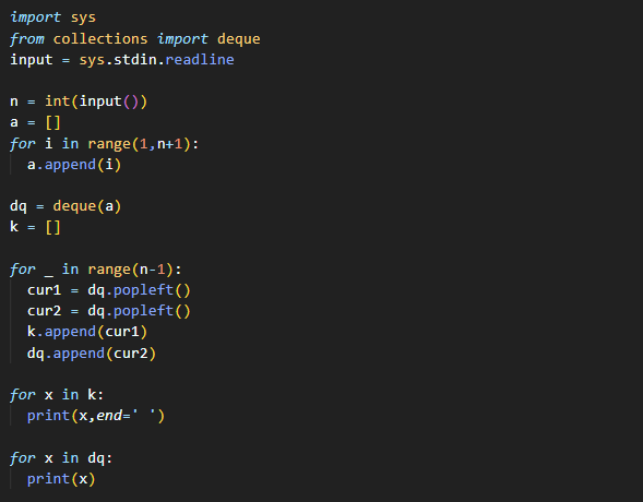 [백준 알고리즘] 2161번: 카드1 (Python)