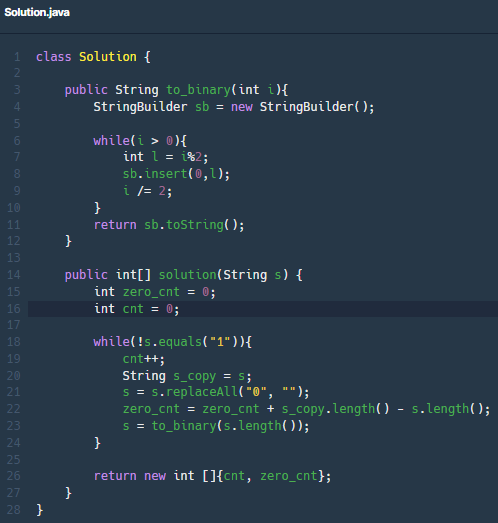 [프로그래머스] Lv.2 이진 변환 반복하기 (JavaScript) :: hwannee.dev