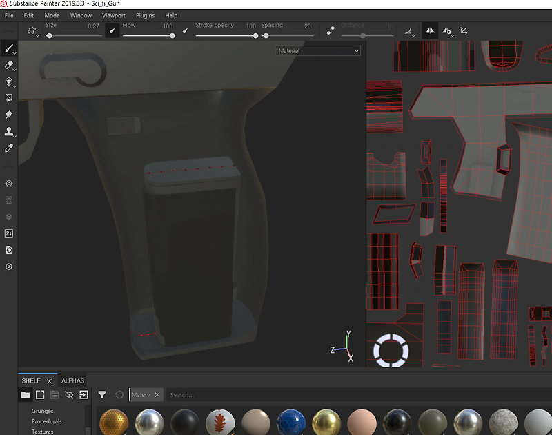 Substance Painter: Opacity Map을 활용 한 보이지 않는 Element 채색.