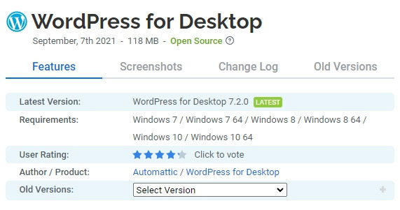 WordPress for Desktop 무료 다운로드