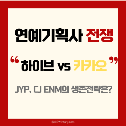 2024 연예기획사 전쟁: 하이브 독주 vs 카카오의 반격! JYP·CJ ENM의 생존 전략은?