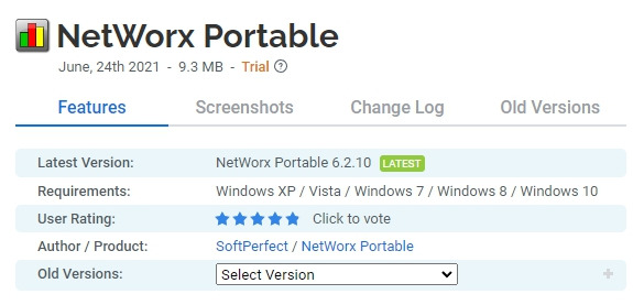 NetWorx Portable 무료 다운로드