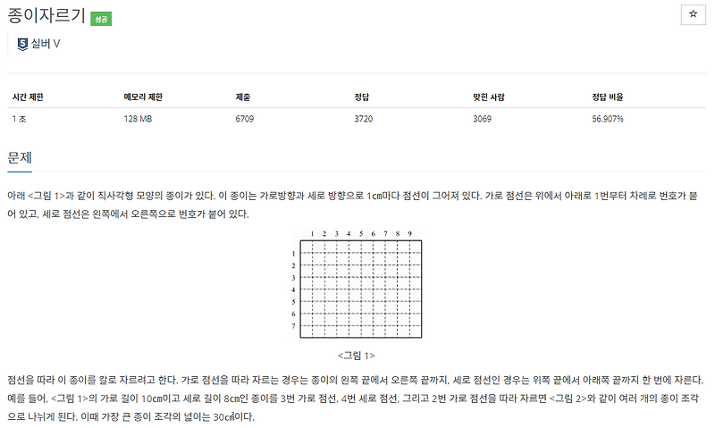 BOJ_2628 : 종이자르기