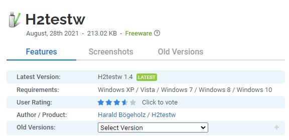 H2testw 무료 다운로드