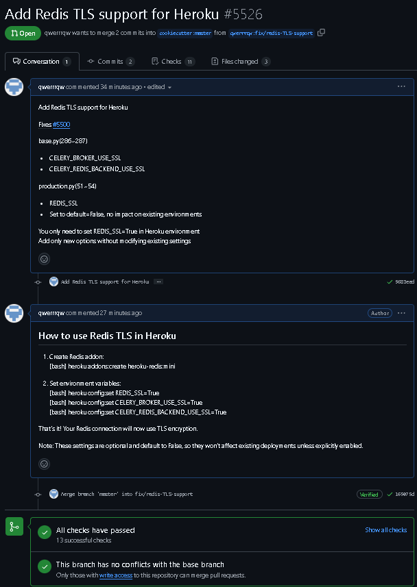 [TIL] Github fork, heroku, redis, docker, TLS