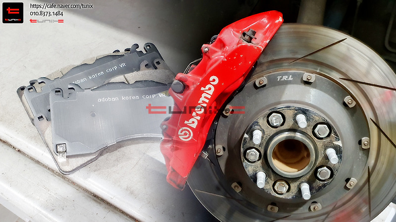 랩스6p 가공없이 바로 장착가능한 저소음 저분진 아도반 65mm VR패드 (대구브레이크튜닝 jk2 REBS 4p 61mm 튜닉스 )