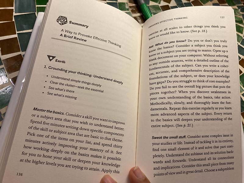Summary of the 5 elements of effective thinking