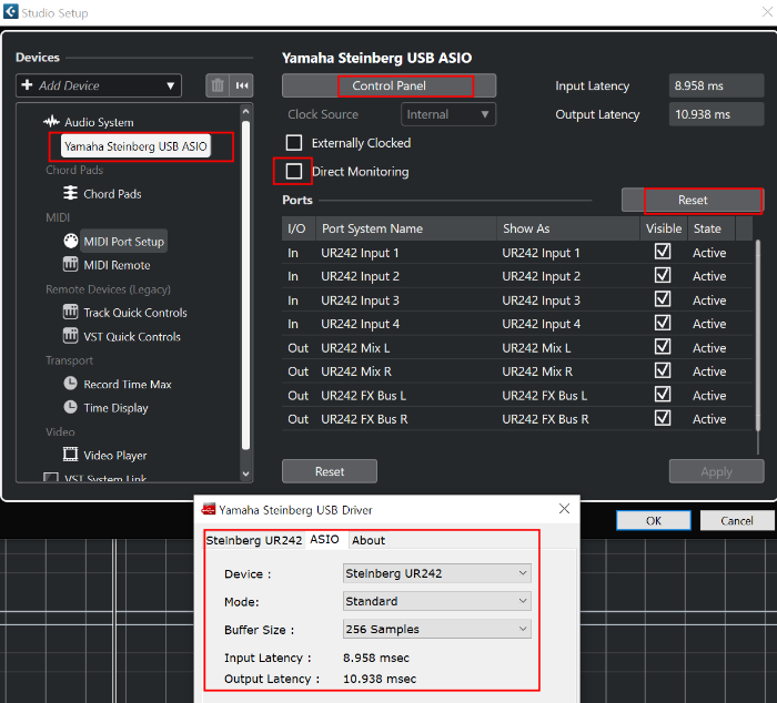 큐베이스 오디오 드라이버 설정 방법, Cuabse 12, Audio System, Asio Driver