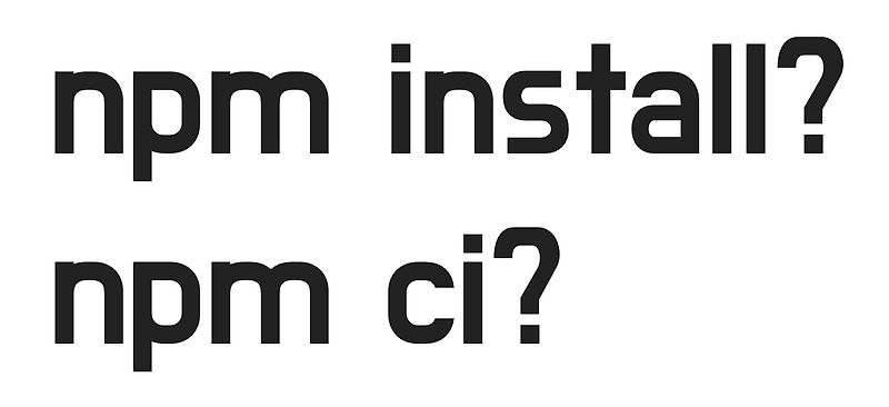 npm install vs npm ci :: 마이구미 :: 마이구미의 HelloWorld