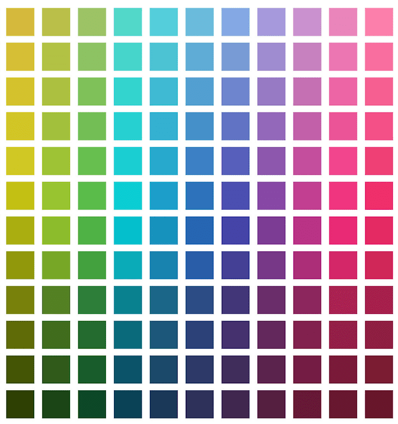 색상코드표 (RGB, html, CMYK)