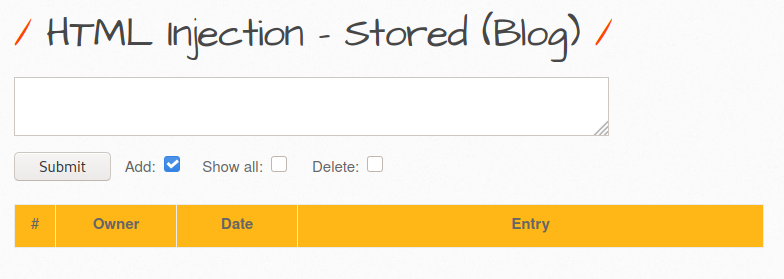 [1-4] HTML Injection - Stored (Blog)