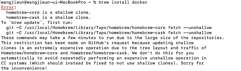 homebrew-core is a shallow clone. (brew) — bloggg. . .🦖💥