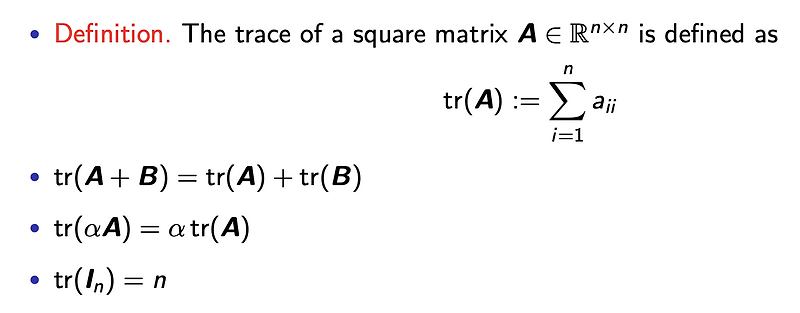 2. Mathematics for ML - (1) Determinant and Trace