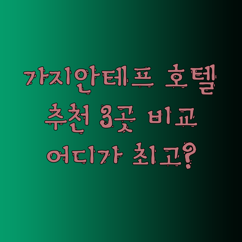 가지안테프 호텔 추천 3곳 비교분석.. 어디가 젤 낫지?