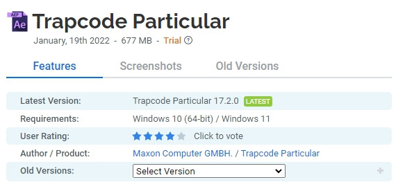 Trapcode Particular 무료 다운로드