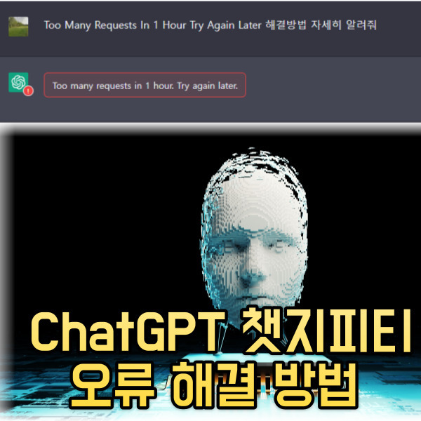 too many requests in 1 hour. try again later 해결법 ChatGPT 챗지피티