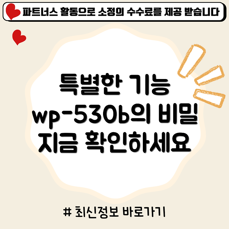 wp-530b, 어떤 특별한 기능이 있을까요?