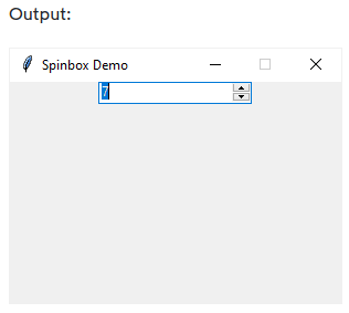 Tkinter Spinbox