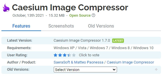 Caesium Image Compressor 무료 다운로드