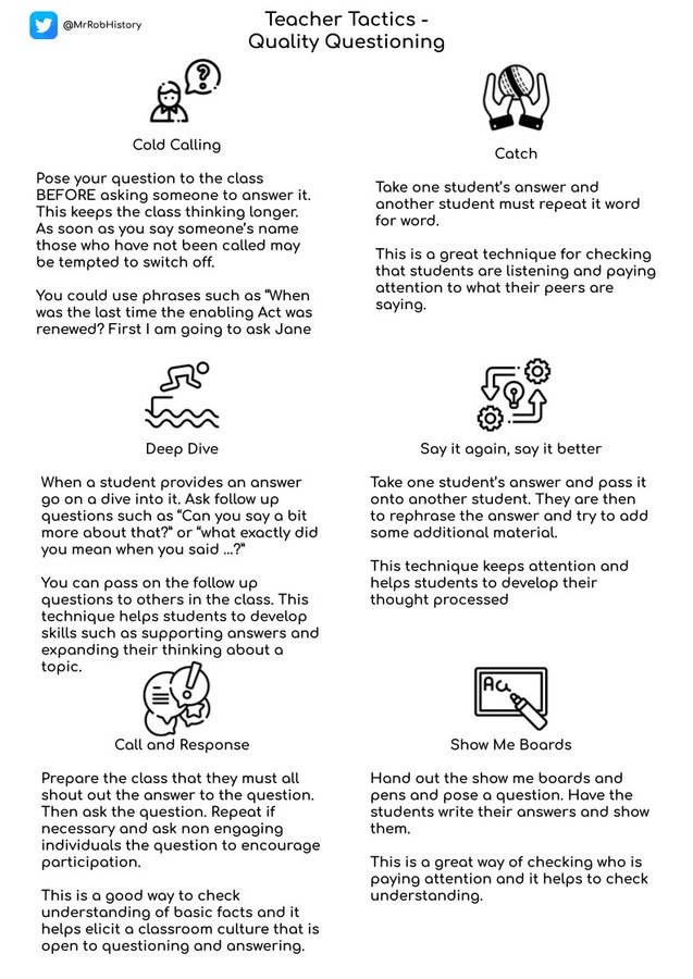 Teacher Tactics(수업 전략)