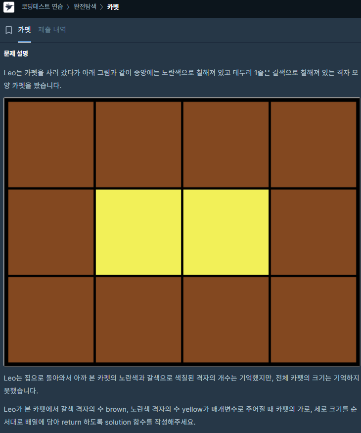 kotlin 프로그래머스 lv1 카펫
