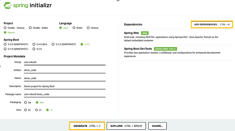 Window 10 Intellij SpringBoot MVC 프로젝트 만들기, GitHub 연동