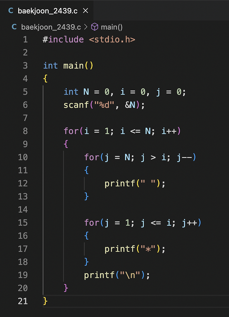[백준]2439번_별 찍기 - 2