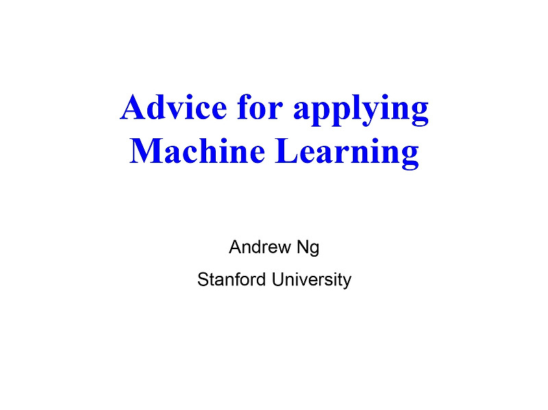 📑 Stanford CS229 : Advice for applying Machine Learning 1