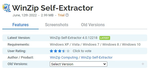 WinZip Self-Extractor 무료 다운로드