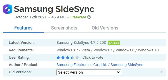 Samsung SideSync 무료 다운로드