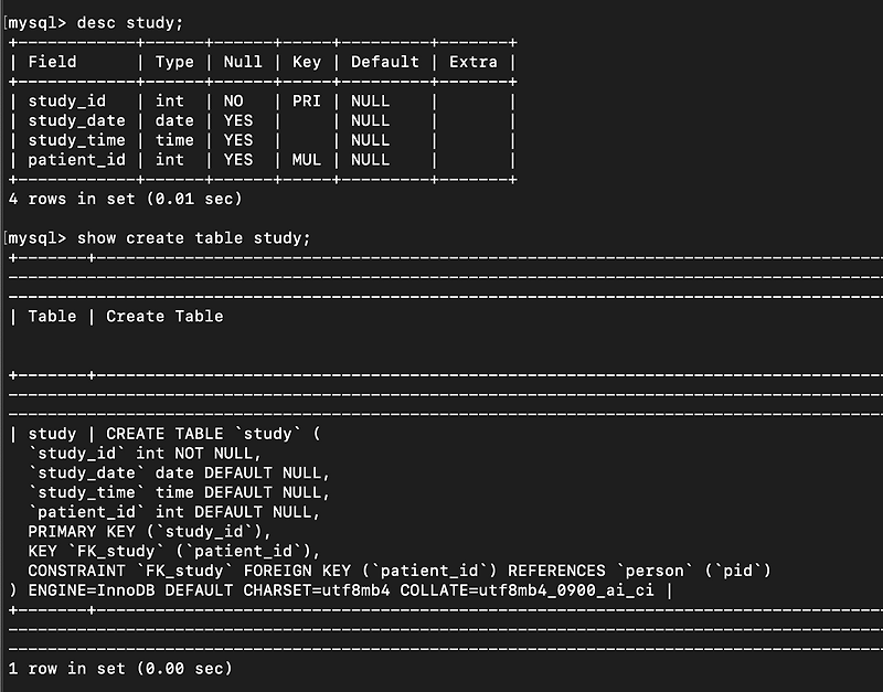 [mysql] primary key / foreign key 실습