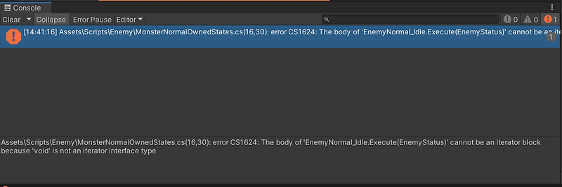 cannot be an iterator block because 'void' is not an iterator interface type