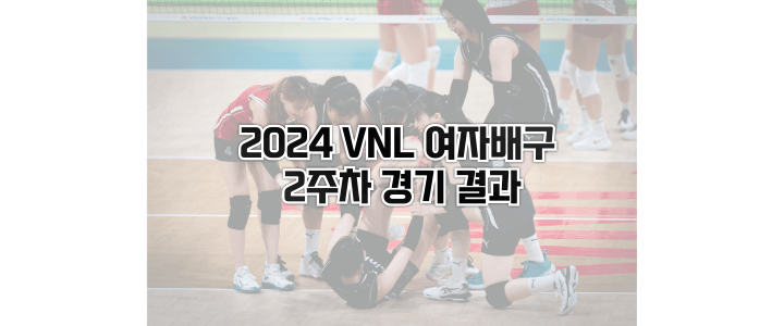 2024 VNL 여자배구 2주차 경기 결과