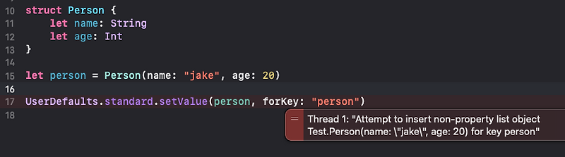 [iOS - swift] UserDefaults에 struct 형태 저장 방법 (“Attempt to insert non-property list object” 오류 ...