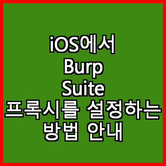 iOS에서 Burp Suite 프록시를 설정하는 방법 안내