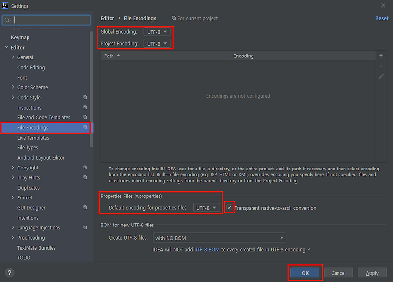 intelliJ UTF-8 설정 / 인텔리제이 UTF-8 인코딩