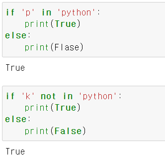 [Python] 연산자 in, not in