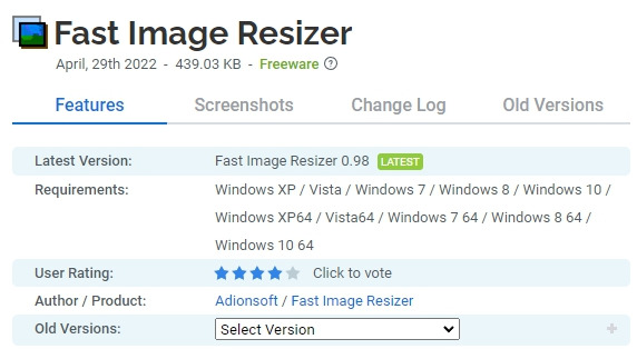 Fast Image Resizer 무료 다운로드
