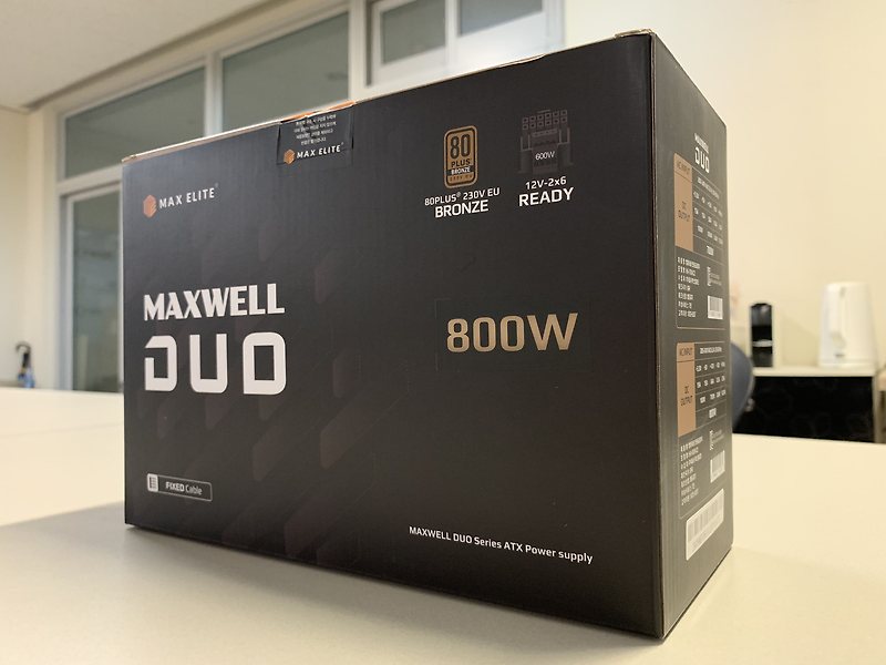 맥스엘리트 MAXWELL DUO 800W 80PLUS브론즈 PCIE5 플랫 파워서플라이 :: 개발자의 일상