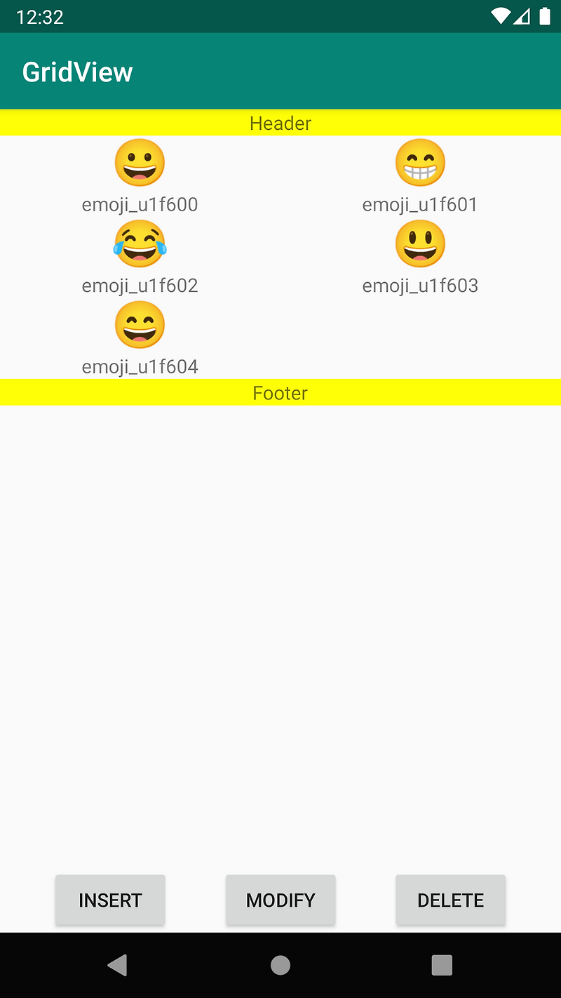 GridView (7) - GridView 에 header, footer 달기